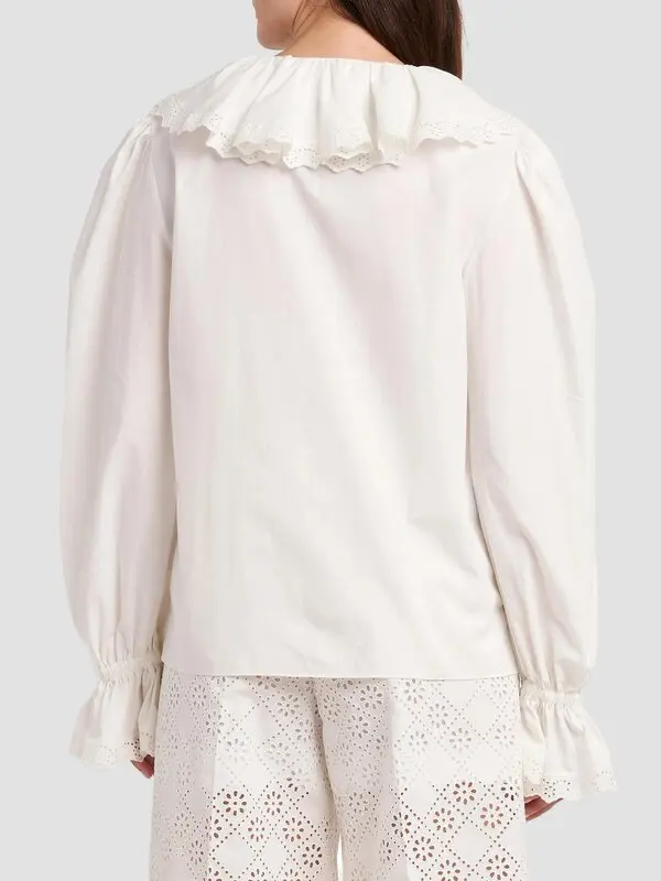 Alberta Ferretti Ruffled Cotton Blouse