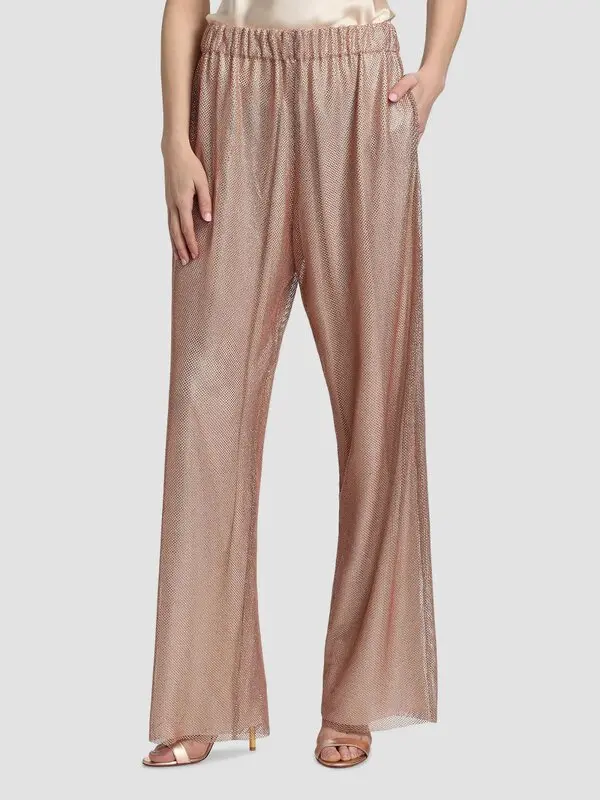 Alberta Ferretti Hotfix Embellished Straight Trousers