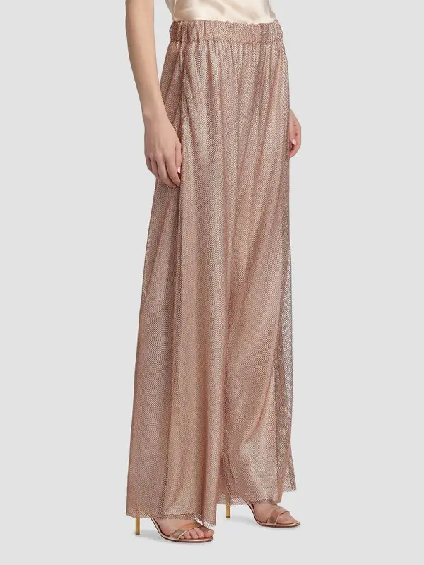 Alberta Ferretti Hotfix Embellished Straight Trousers