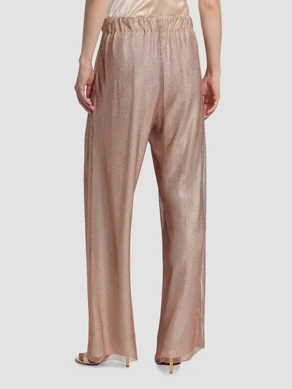 Alberta Ferretti Hotfix Embellished Straight Trousers