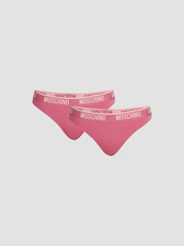 Moschino 2-pack Logo-waistband Thong - Pink