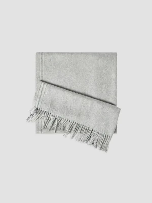 Brunello Cucinelli Silk Scarf With Selvedge - Light Grey