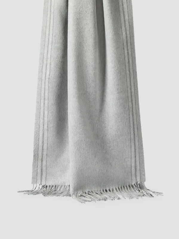 Brunello Cucinelli Silk Scarf With Selvedge - Light Grey