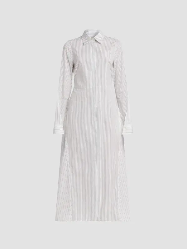 Moschino Striped Cotton Poplin Midi Dress - Multi White
