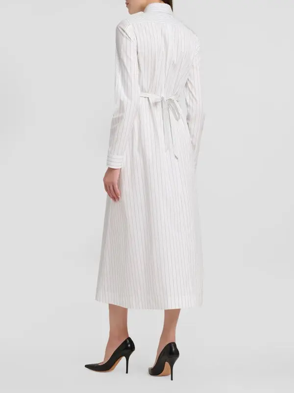 Moschino Striped Cotton Poplin Midi Dress