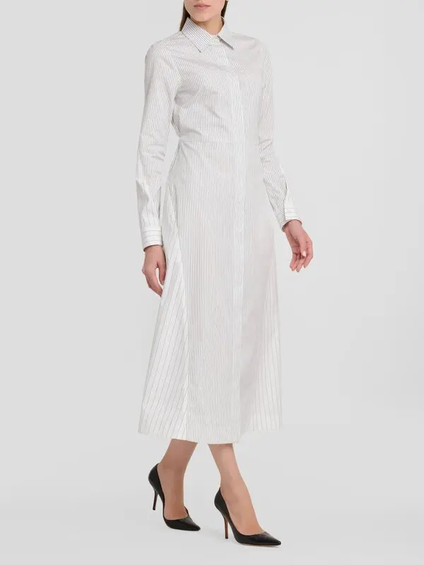 Moschino Striped Cotton Poplin Midi Dress