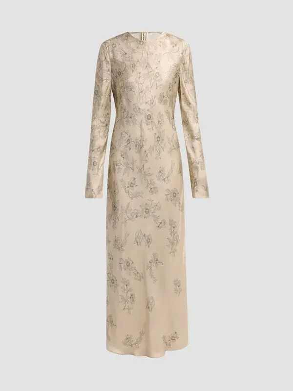 Alberta Ferretti Floral Satin Maxi Dress - Multi Blue