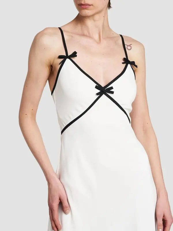 Moschino Bow A-line Midi Dress - White
