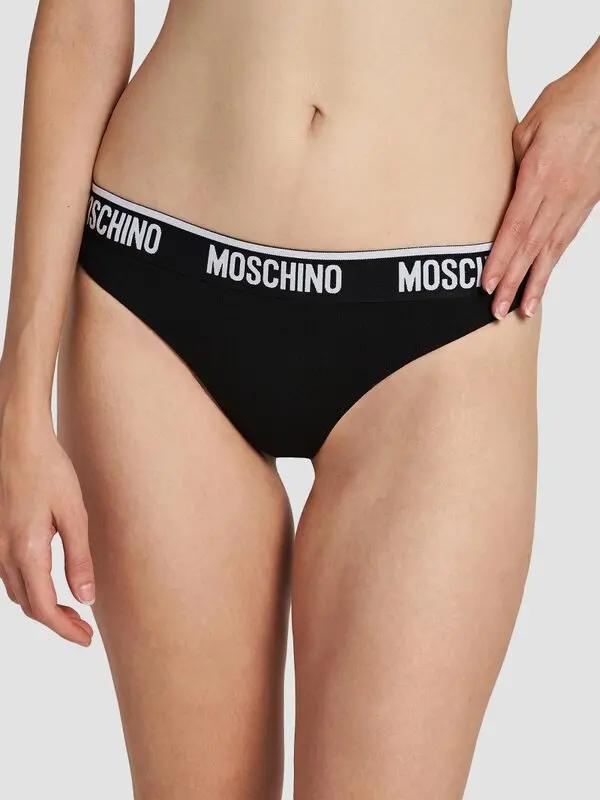 Moschino 2-pack Logo Stretch-cotton Brief Set