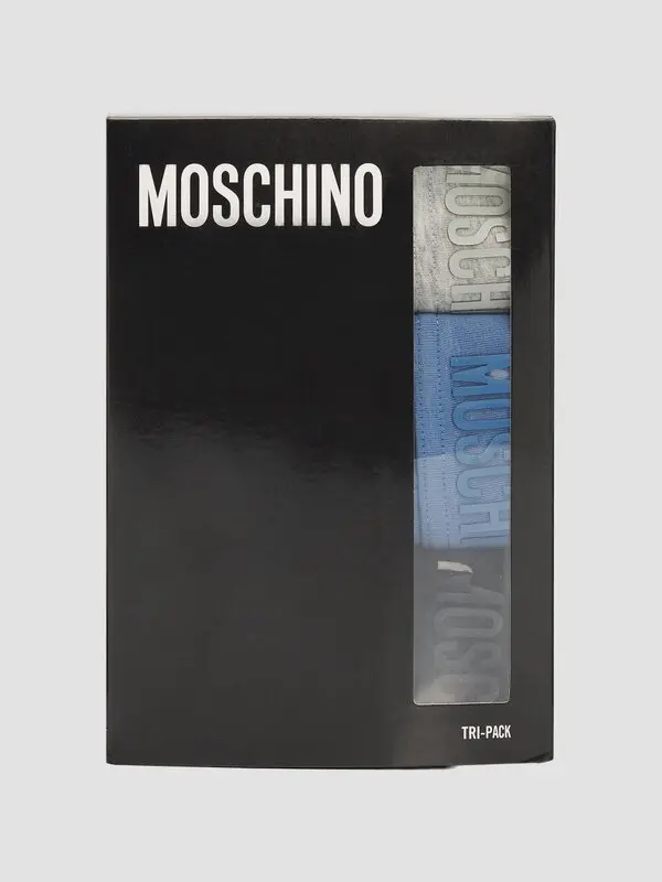 Moschino Tonal Logo Stretch-jersey Trunk Brief 3-pack