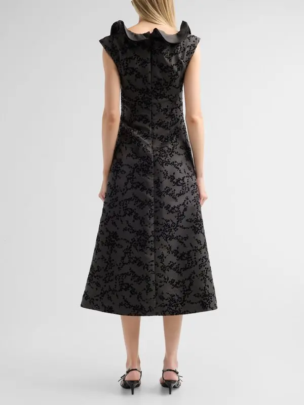 Alberta Ferretti Flocked Floral Radzmir Midi Dress