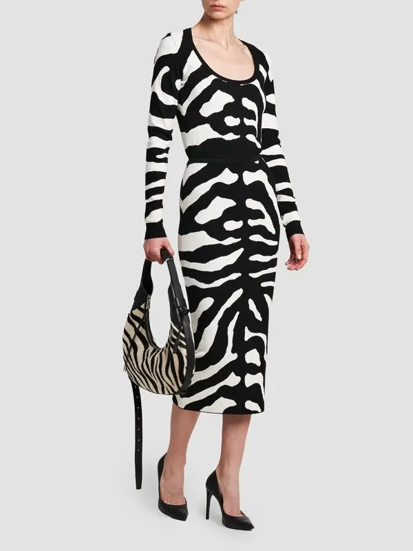 Moschino Zebra Print Crop Sweater