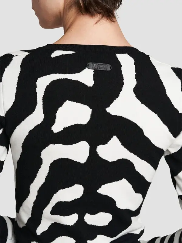 Moschino Zebra Print Crop Sweater