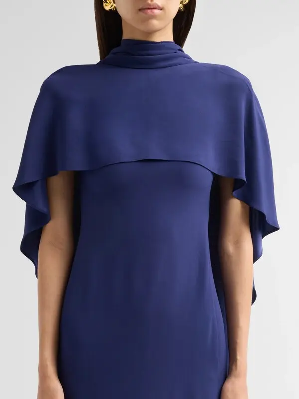 Alberta Ferretti Enver Draped Satin Gown - Blue