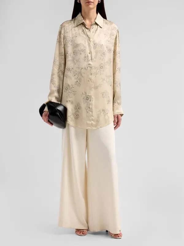 Alberta Ferretti Floral Satin Blouse
