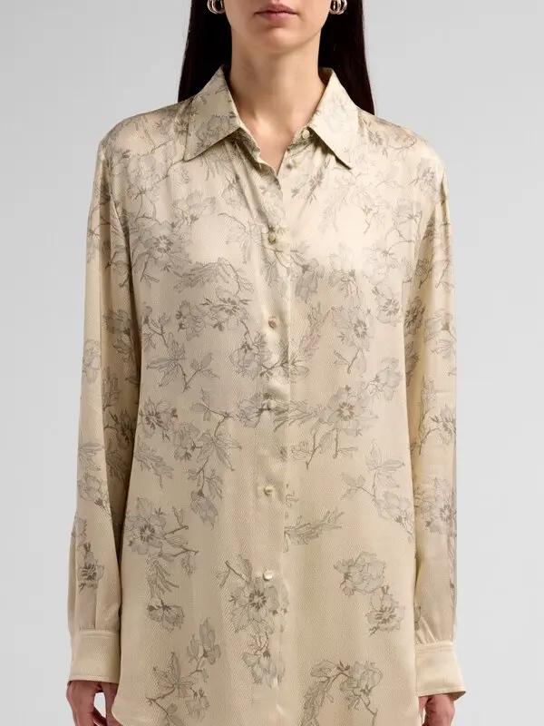 Alberta Ferretti Floral Satin Blouse