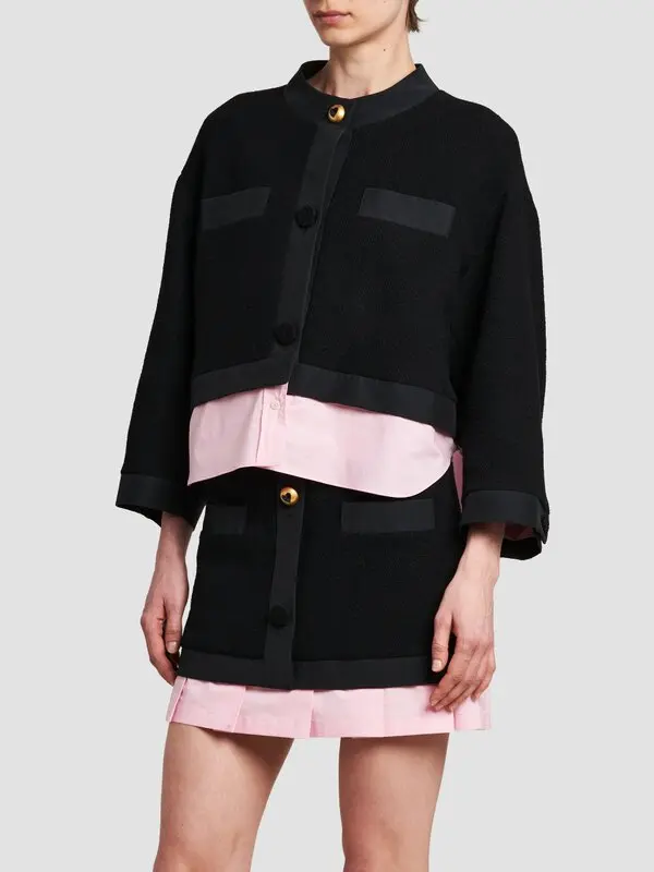 Moschino Mixed-media Cotton Jacket - Multi Black