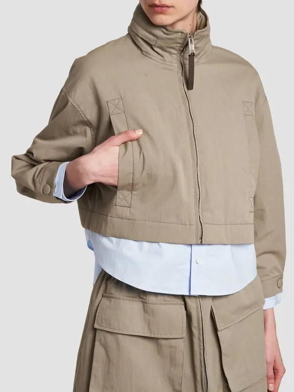 Moschino Cotton-blend Layered Stand-collar Jacket