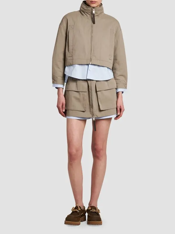 Moschino Cotton-blend Layered Stand-collar Jacket