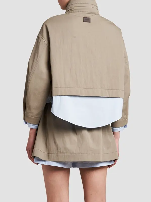 Moschino Cotton-blend Layered Stand-collar Jacket