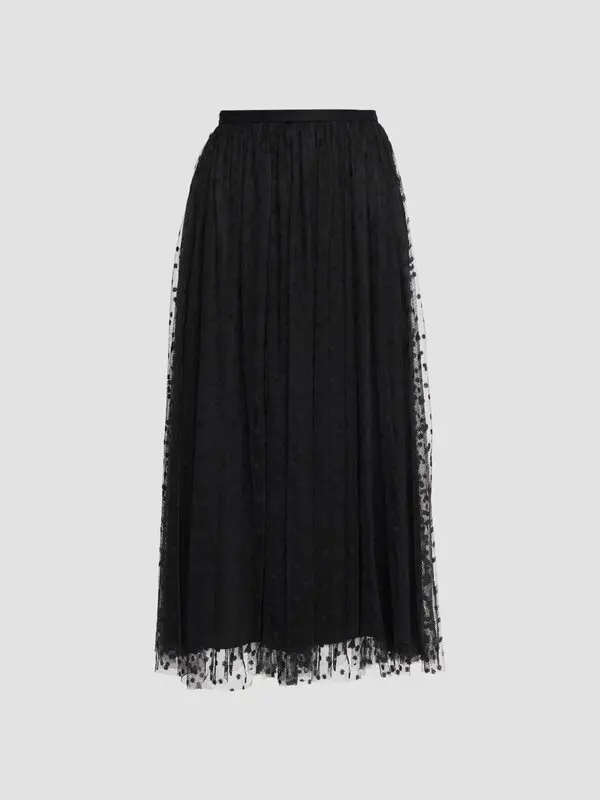 Alberta Ferretti Tulle Texture Midi Skirt