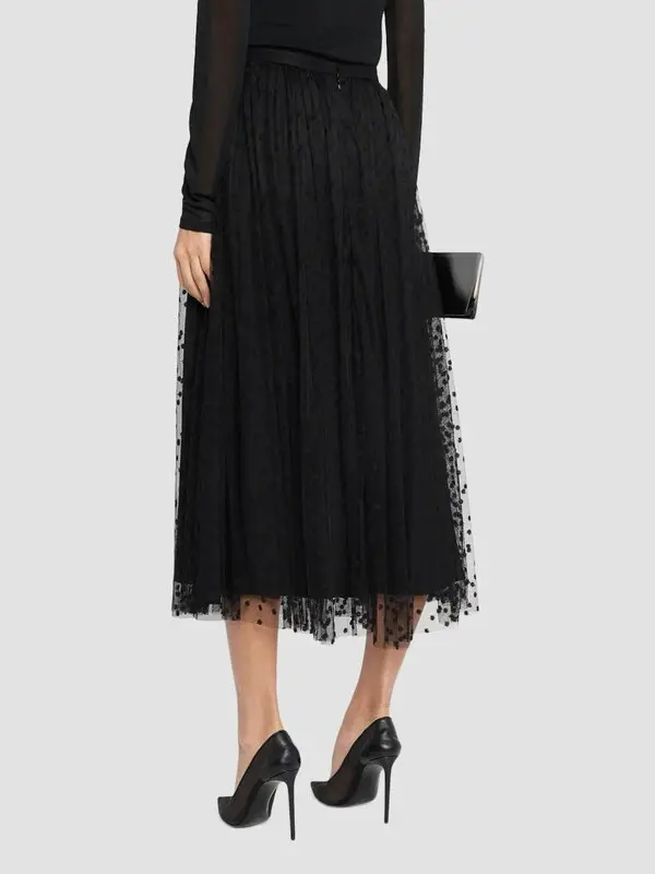 Alberta Ferretti Tulle Texture Midi Skirt