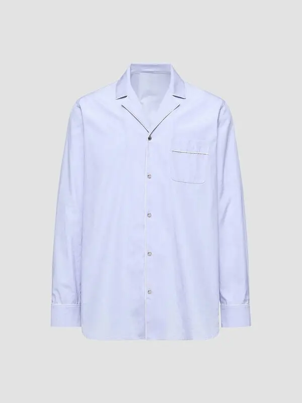 Moncler Shirt In Cotton - Light Blue