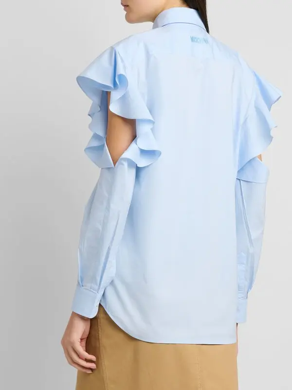 Moschino Ruffle Cold Shoulder Button-front Blouse