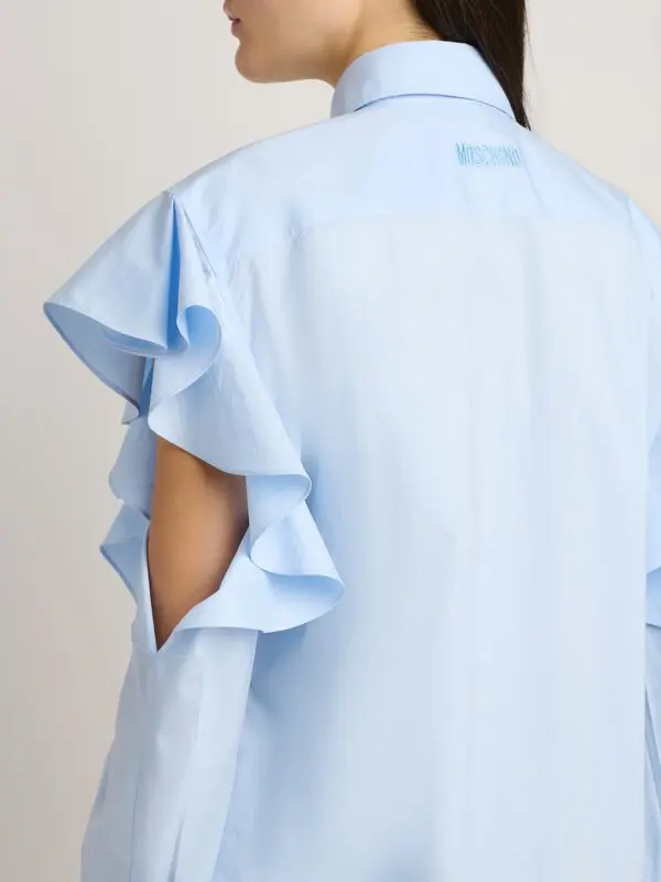 Moschino Ruffle Cold Shoulder Button-front Blouse