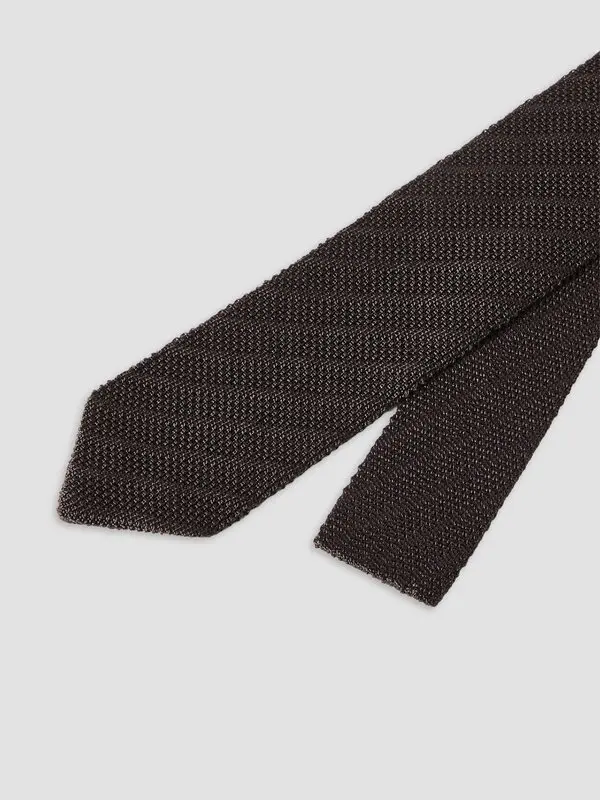 Brunello Cucinelli Textured Silk Tie - Anthracite