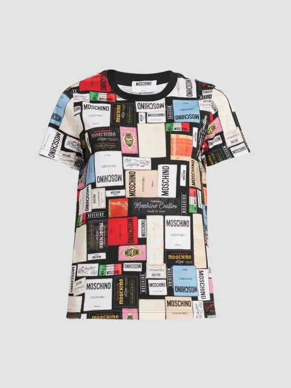 Moschino Logo Patch Cotton T-shirt - Multi