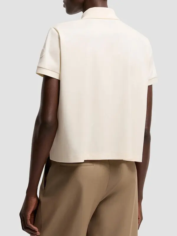 Moncler Polo Shirt In Cotton - White