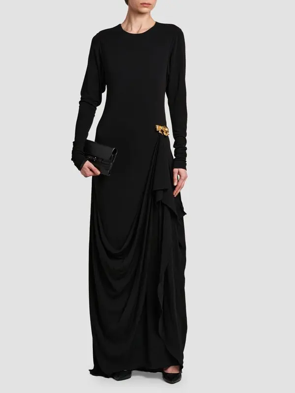 Moschino Bow Draped Maxi Dress
