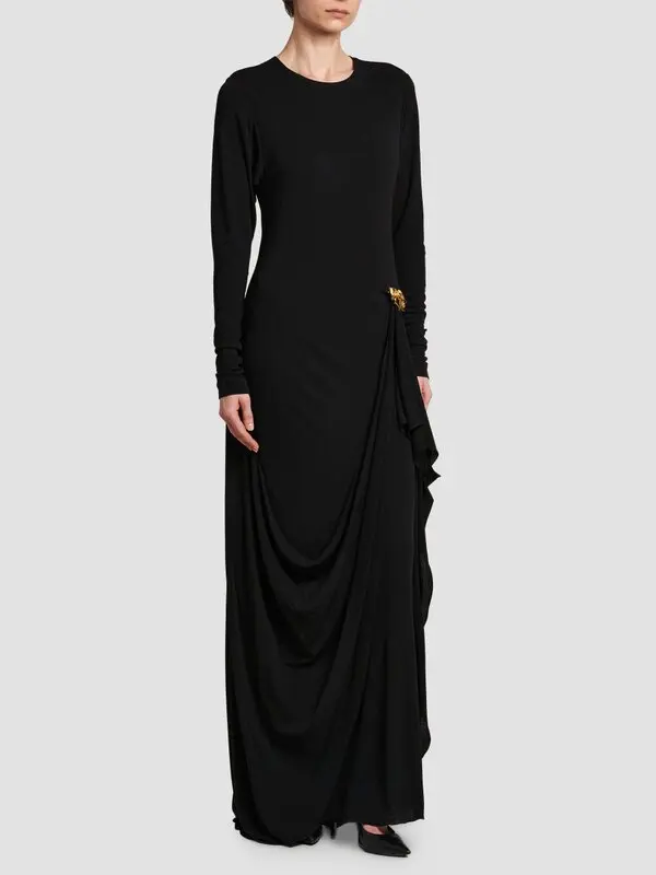 Moschino Bow Draped Maxi Dress