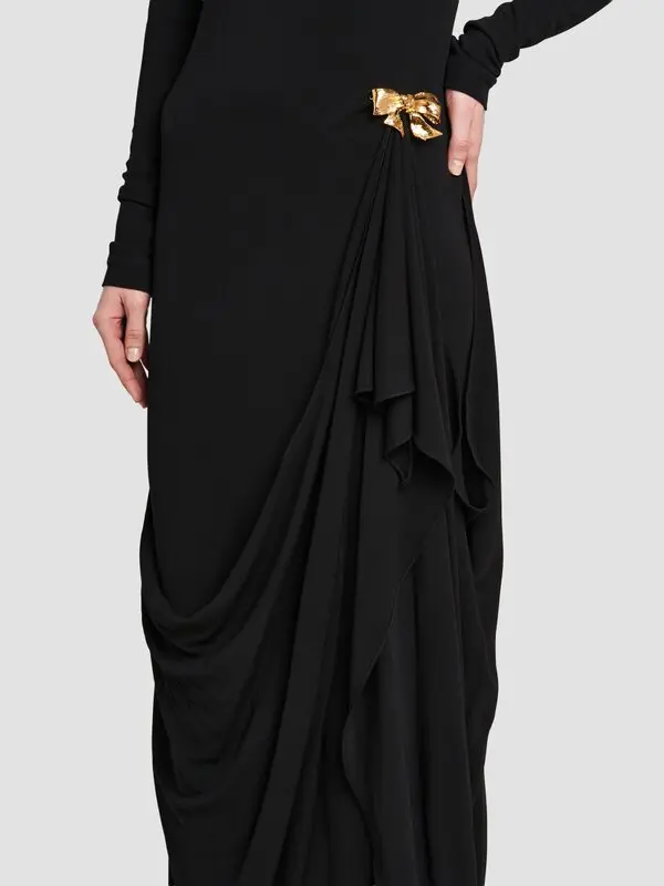 Moschino Bow Draped Maxi Dress