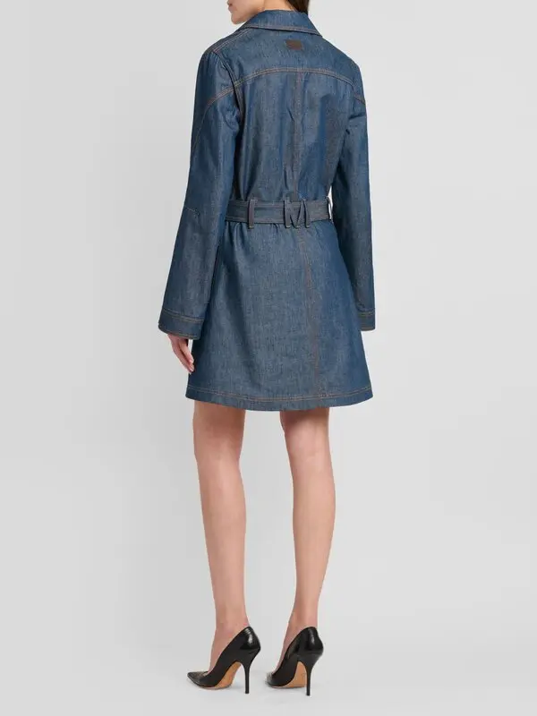 Moschino Denim Belted Trench Coat