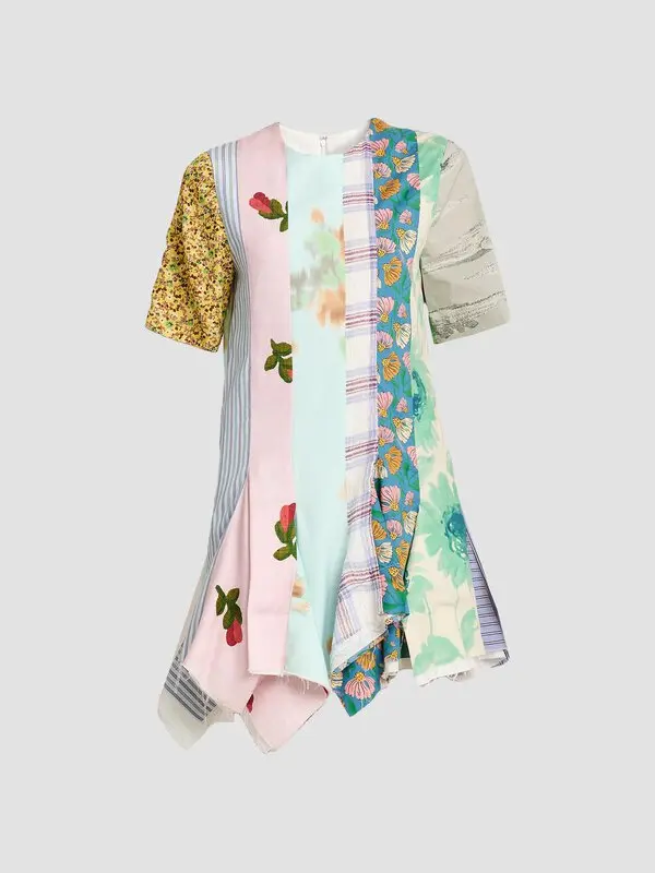 Moschino Patchwork Print Cotton Mini Dress - Multi