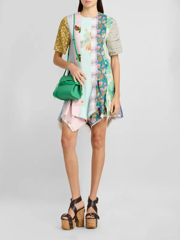 Moschino Patchwork Print Cotton Mini Dress