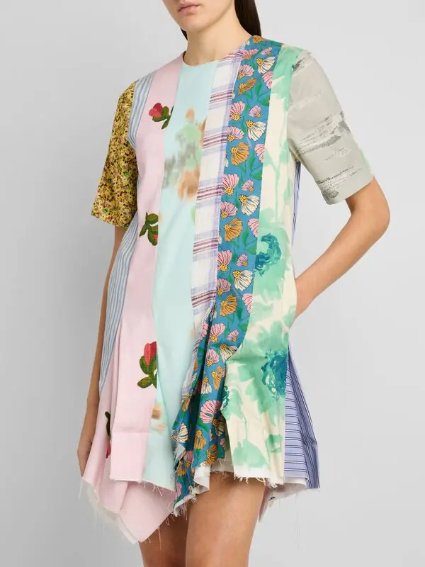 Moschino Patchwork Print Cotton Mini Dress