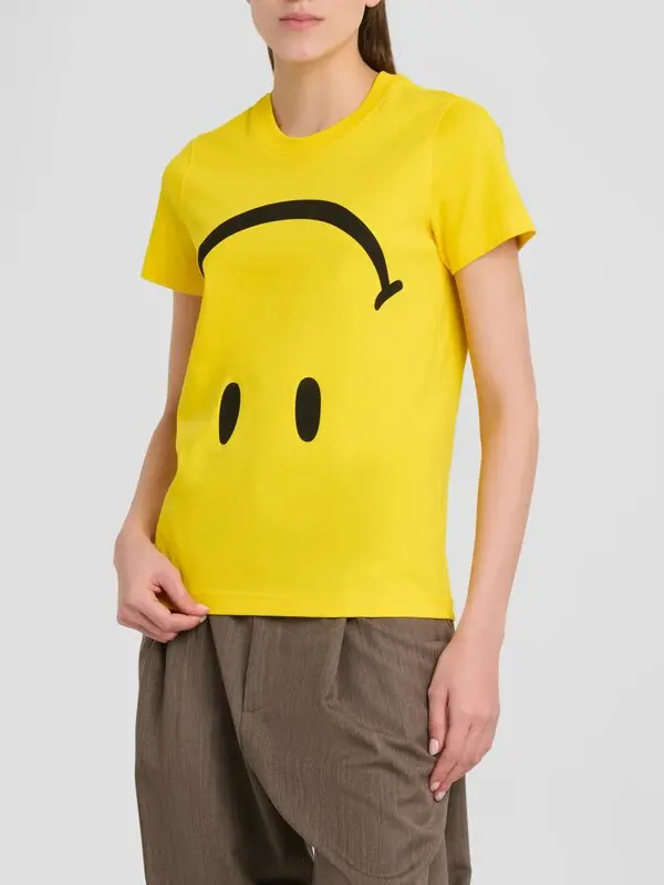 Moschino Upside-down Smiley Cotton T-shirt