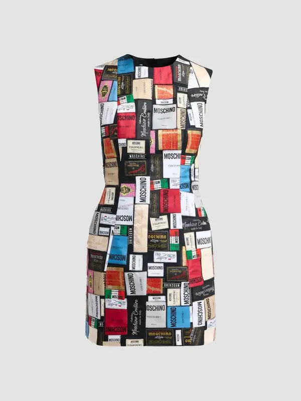 Moschino Label-print Cotton Mini Dress - Multi