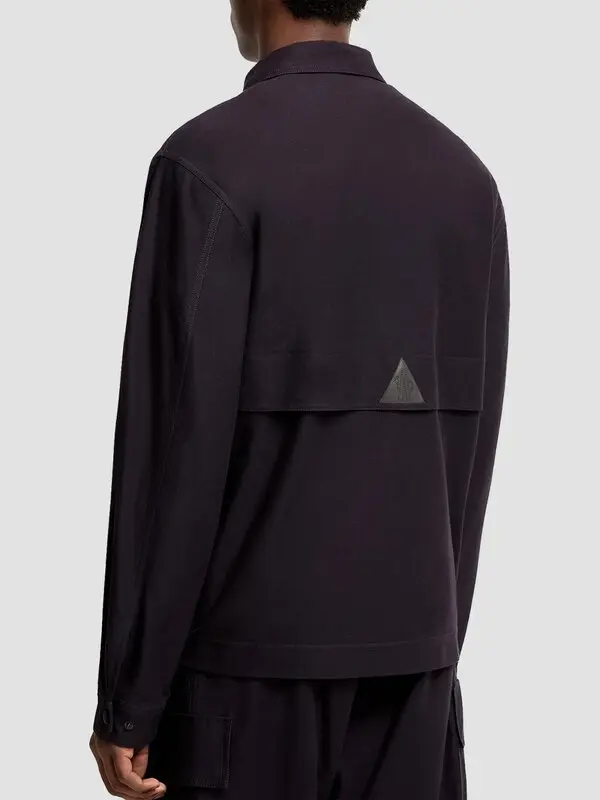 Moncler Shacket In Cotton Gabardine