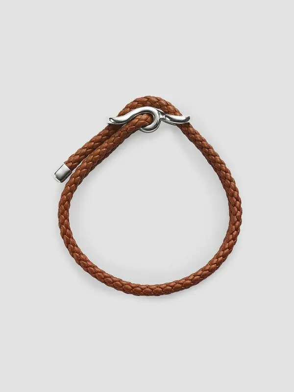 Bottega Veneta Braided Leather Bracelet - Amber