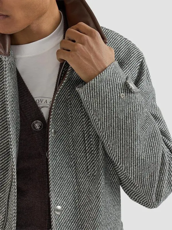 Brunello Cucinelli Cashmere And Silk Diagonal Field Jacket