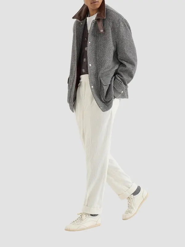Brunello Cucinelli Cashmere And Silk Diagonal Field Jacket