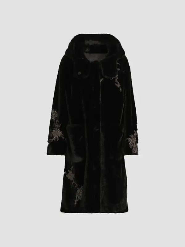Kobi Halperin Peggy Faux-fur Hooded Coat - Black
