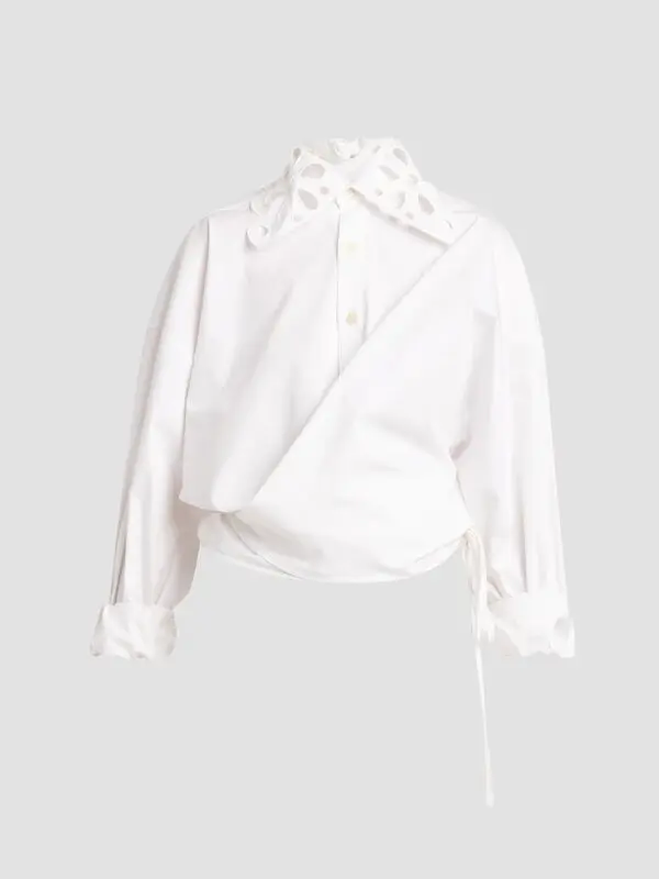 Moschino Eyelet-collar Stretch-cotton Blouse