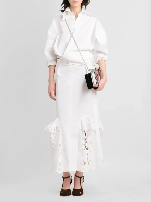 Moschino Eyelet-collar Stretch-cotton Blouse