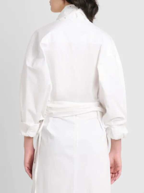 Moschino Eyelet-collar Stretch-cotton Blouse