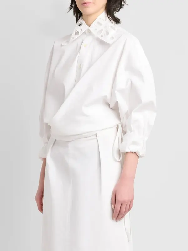 Moschino Eyelet-collar Stretch-cotton Blouse